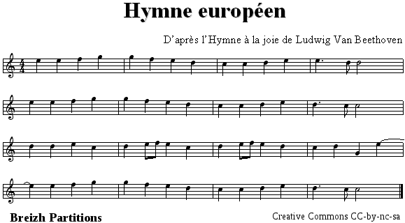European Anthem Ode To Joy Free Sheet Music